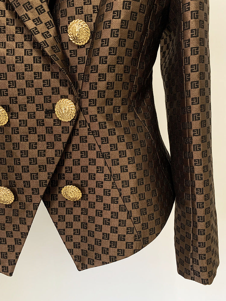 Regal Emblem Double-Breasted Blazer